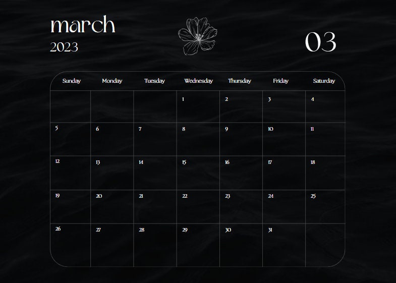 PRINTABLE Perpetual / Forever Wall Calendar | Digital PDF Instant ...