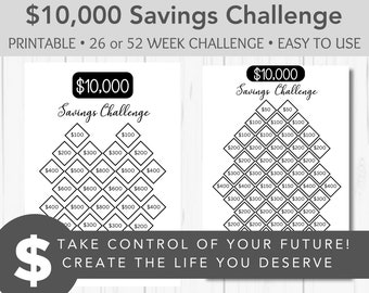 10000 Savings Challenge Flower Printable | 10K Savings Challenge ...