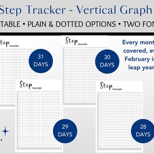 Steps Tracker | Printable Steps Tracker | Digital Steps Tracker ...