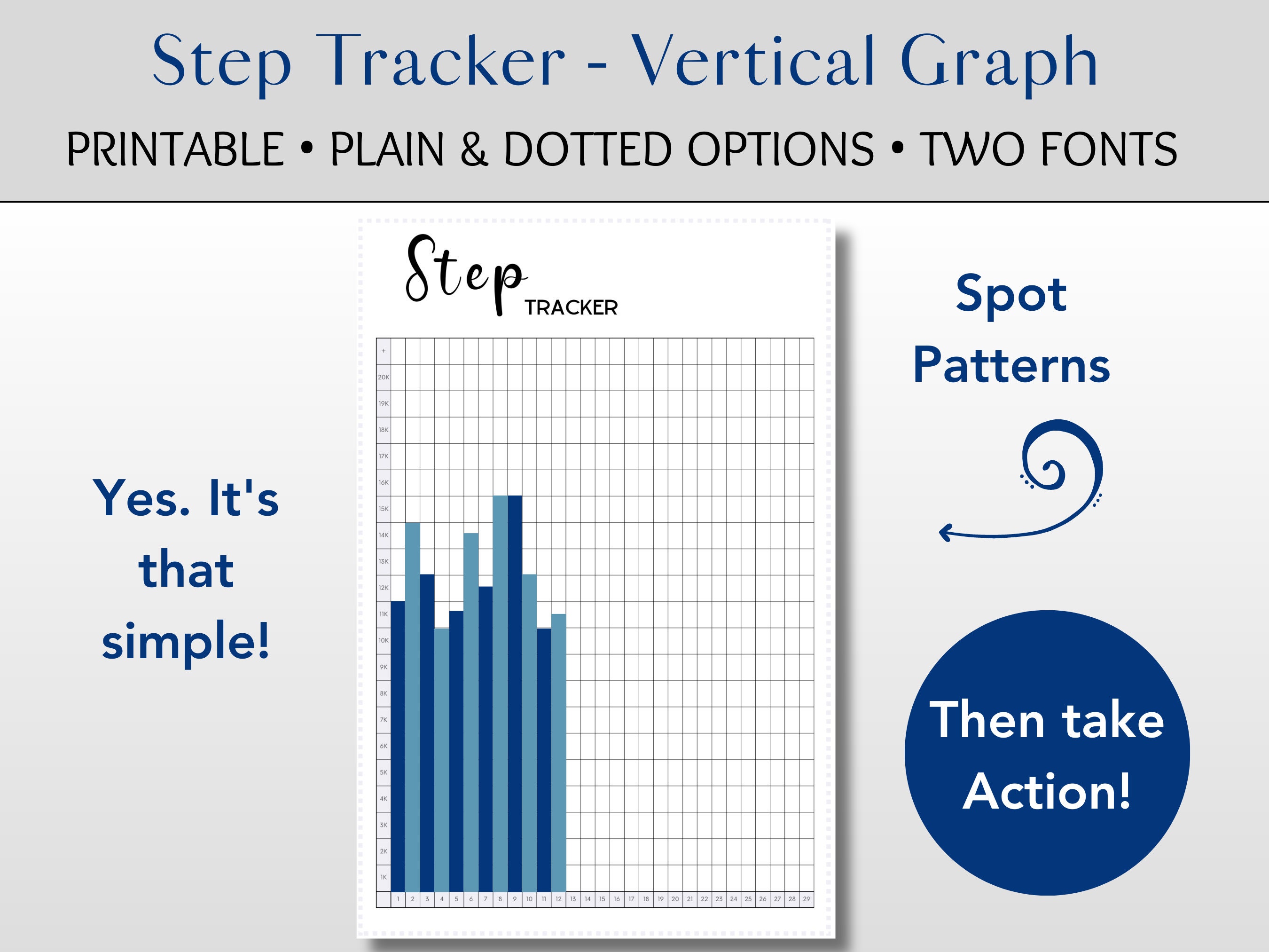 Steps Tracker | Printable Steps Tracker | Digital Steps Tracker ...
