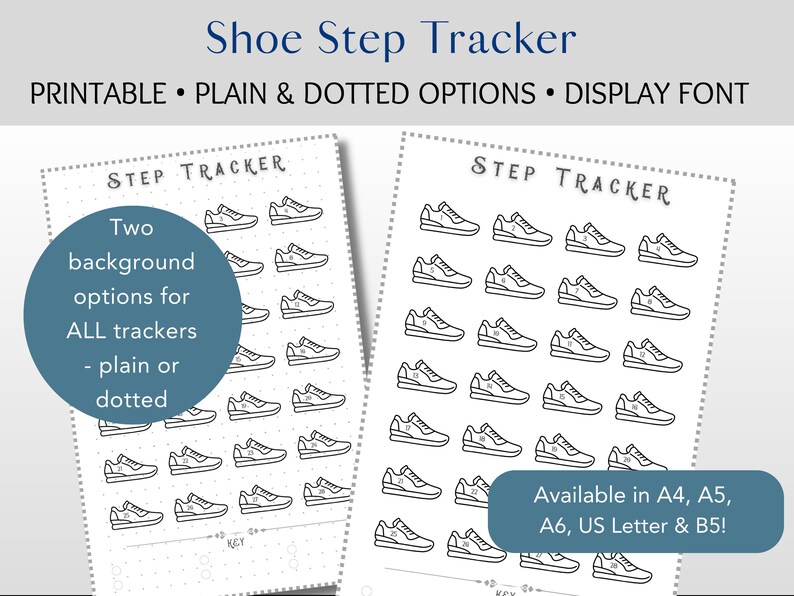 Steps Tracker | Printable Steps Tracker | Digital Steps Tracker ...