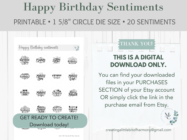 Printable Circle Birthday Sentiments | Happy Birthday Quotes | Card ...