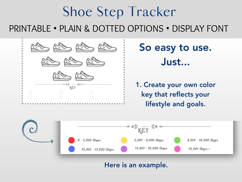 Steps Tracker | Printable Steps Tracker | Digital Steps Tracker ...