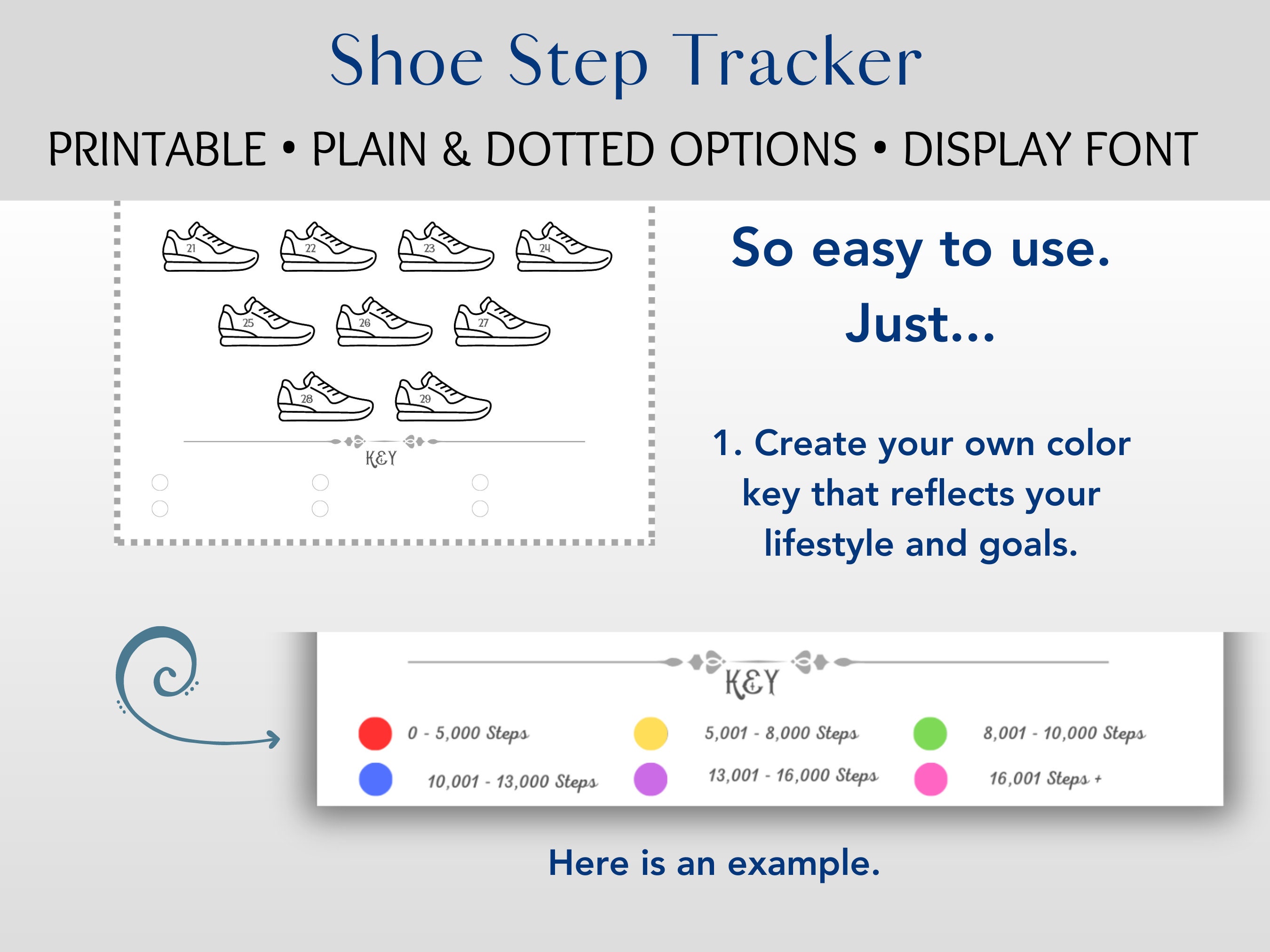 Steps Tracker | Printable Steps Tracker | Digital Steps Tracker ...