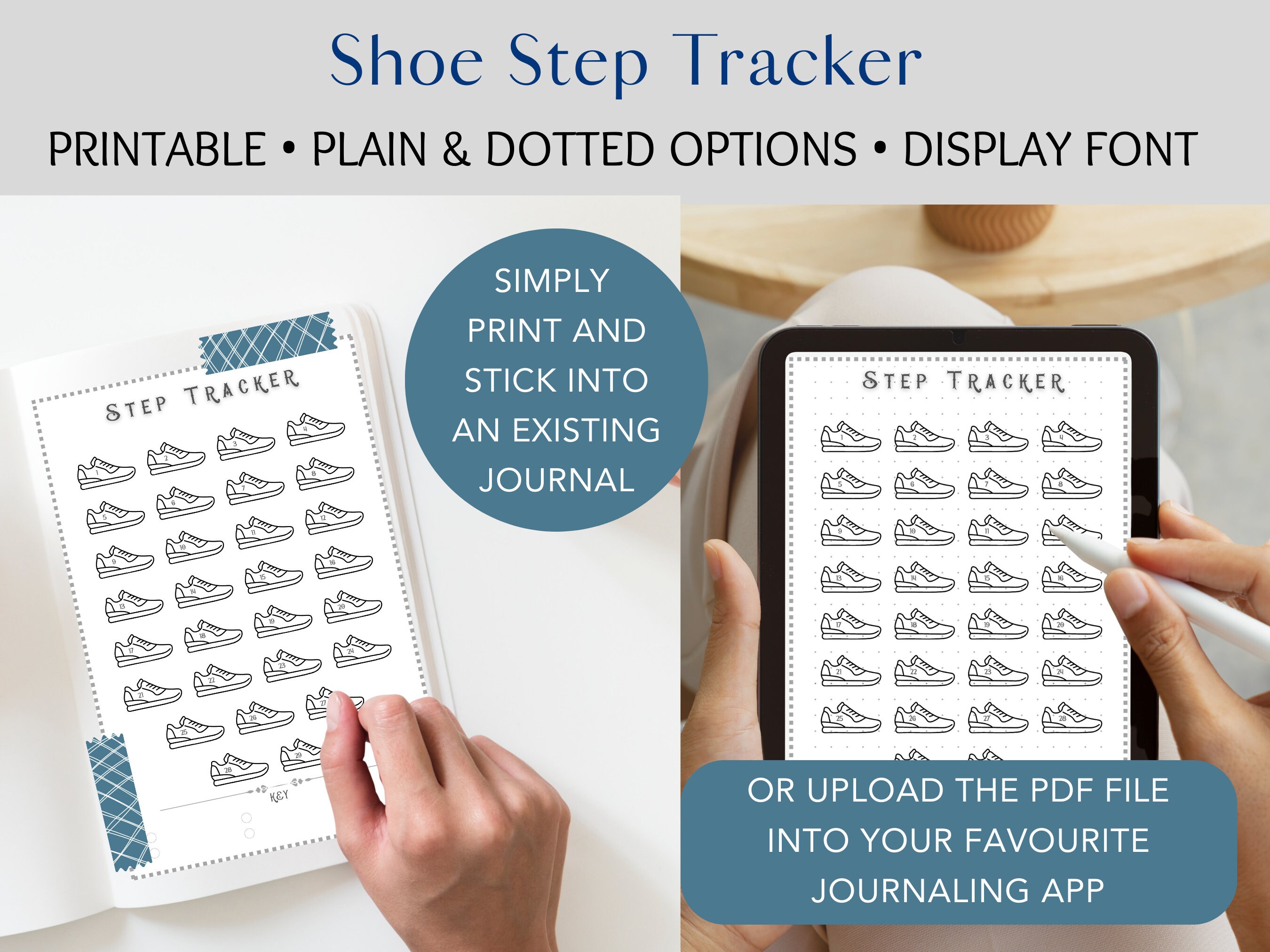 Steps Tracker | Printable Steps Tracker | Digital Steps Tracker ...