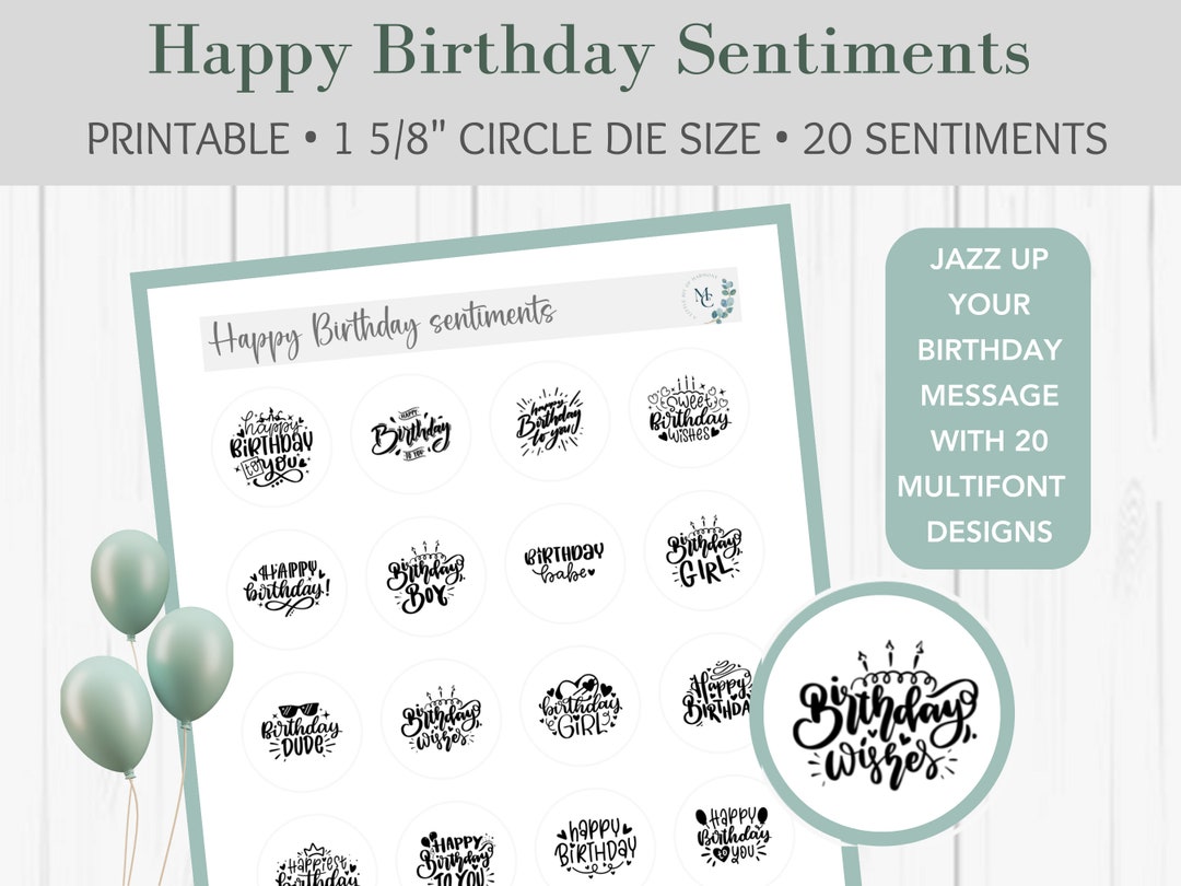 Printable Circle Birthday Sentiments | Happy Birthday Quotes | Card ...