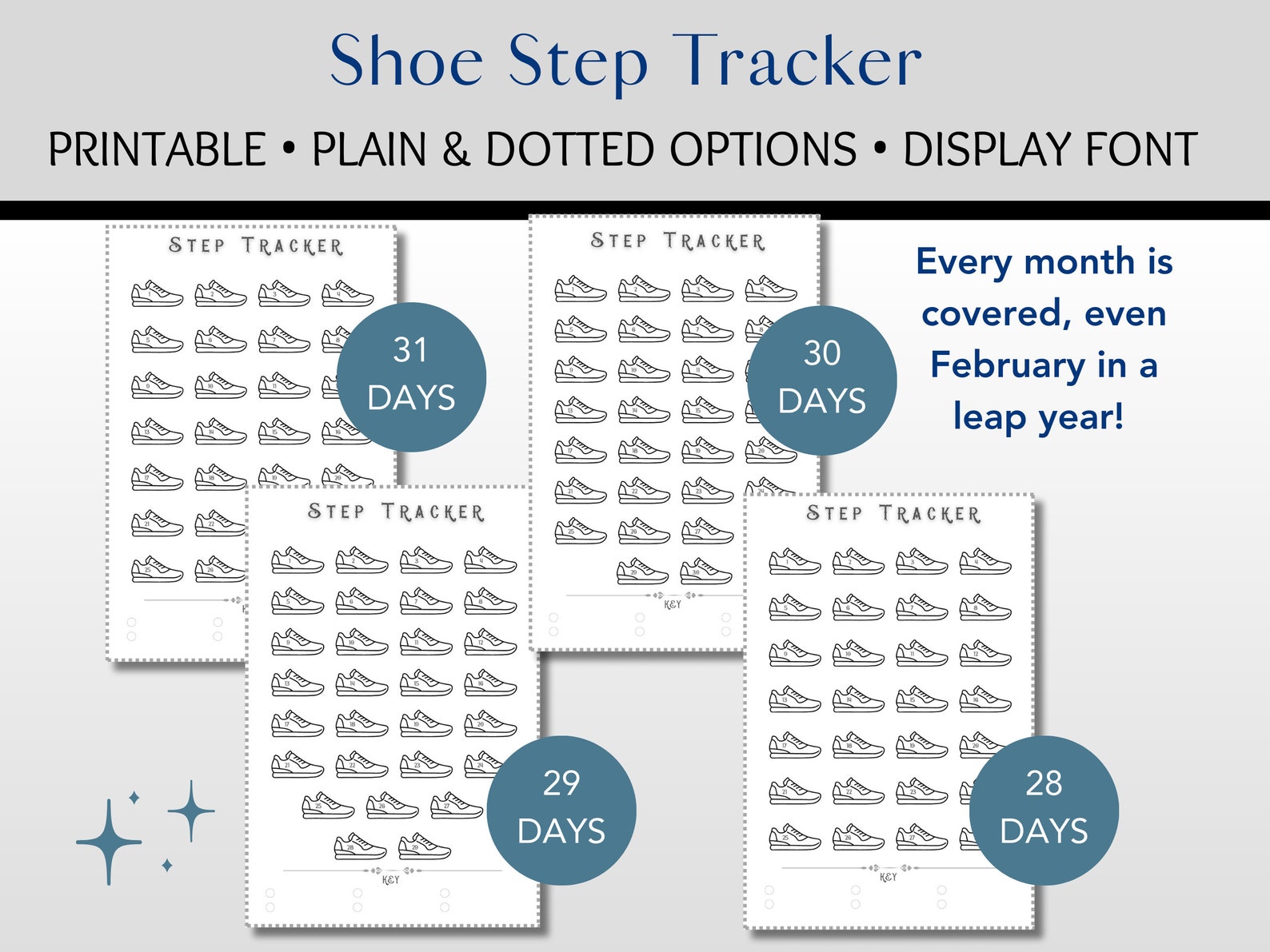 Steps Tracker | Printable Steps Tracker | Digital Steps Tracker ...