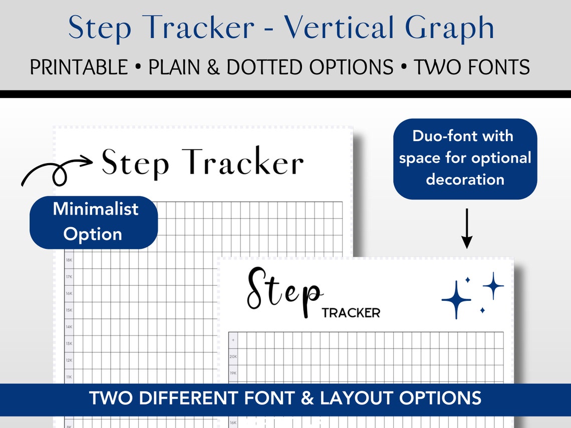 Steps Tracker Printable Steps Tracker Digital Steps Tracker Monthly ...