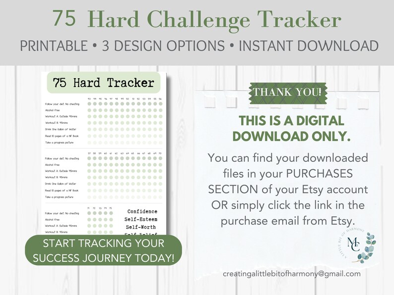 75 Hard Challenge Tracker Green 75 Hard Theme 75 Hard Challenge ...