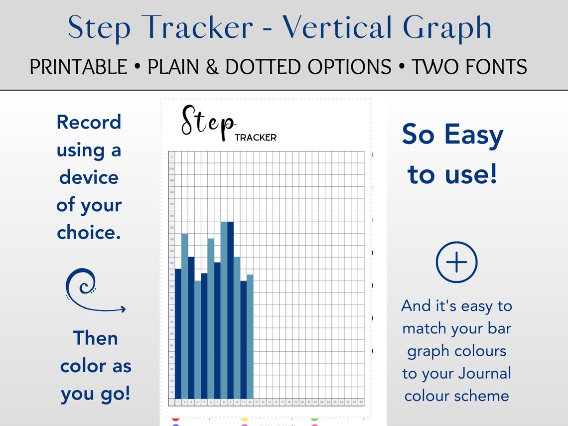 Steps Tracker Printable Steps Tracker Digital Steps Tracker Monthly ...