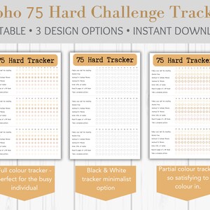 75 Hard Challenge Tracker Boho 75 Hard 75 Hard Challenge Checklist ...