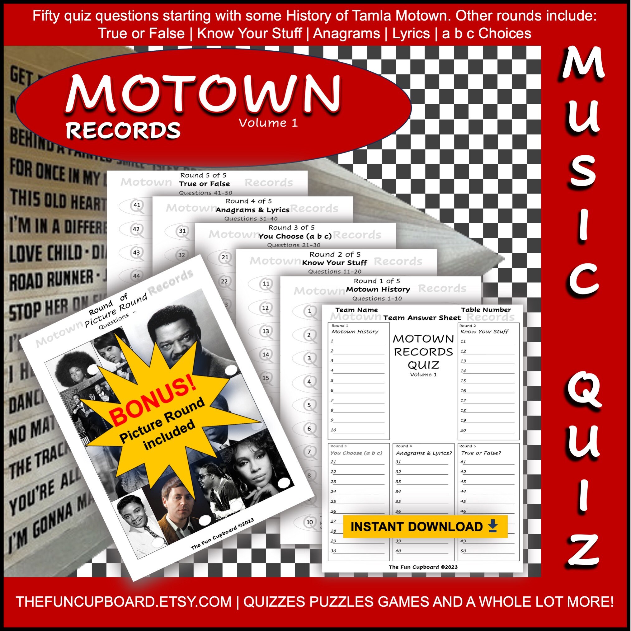 Motown Music Quiz - Music Download Tamla Motown Music Quiz Party Games ...