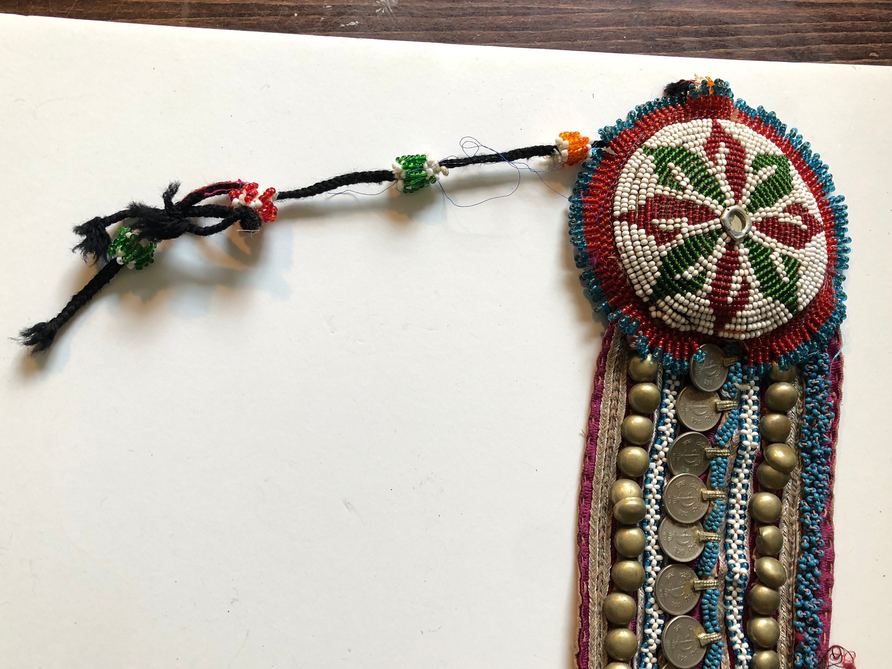 Tribal Afghan Kuchi Vintage Beaded Belt With Ribbons and Coins - Etsy