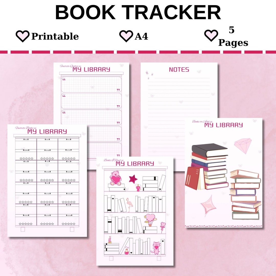 Dream Reading Tracker Journal Cute Book Lovers Gift MY - Etsy