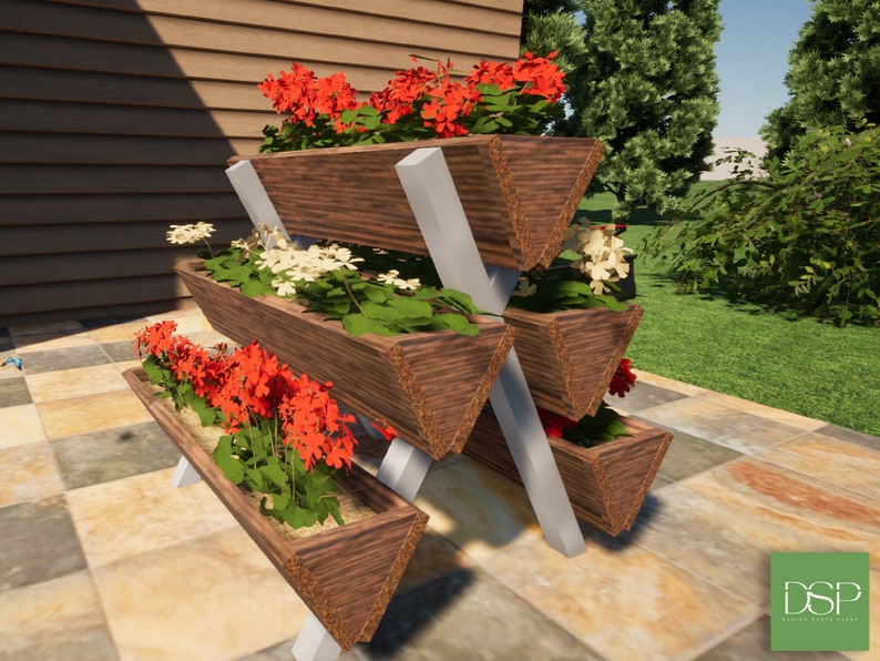 5 Box Tier Planter Plans, Garden Planter Plans, Flower Box Plans, DIY ...