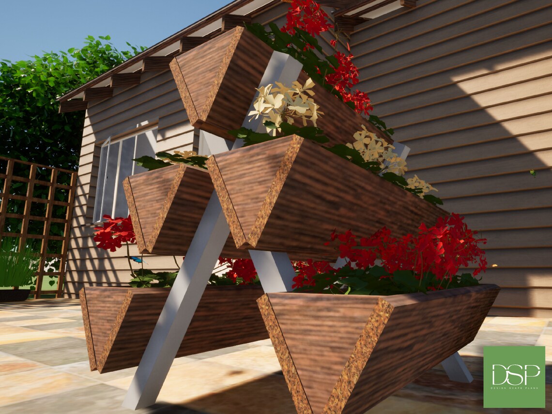 5 Box Tier Planter Plans, Garden Planter Plans, Flower Box Plans, DIY ...