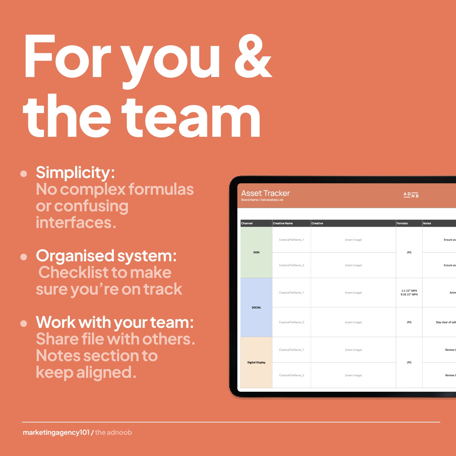 Marketing Campaign Assets Tracker | Google Sheets | Deliverables List ...