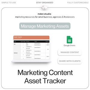 Marketing Campaign Assets Tracker | Google Sheets | Deliverables List ...