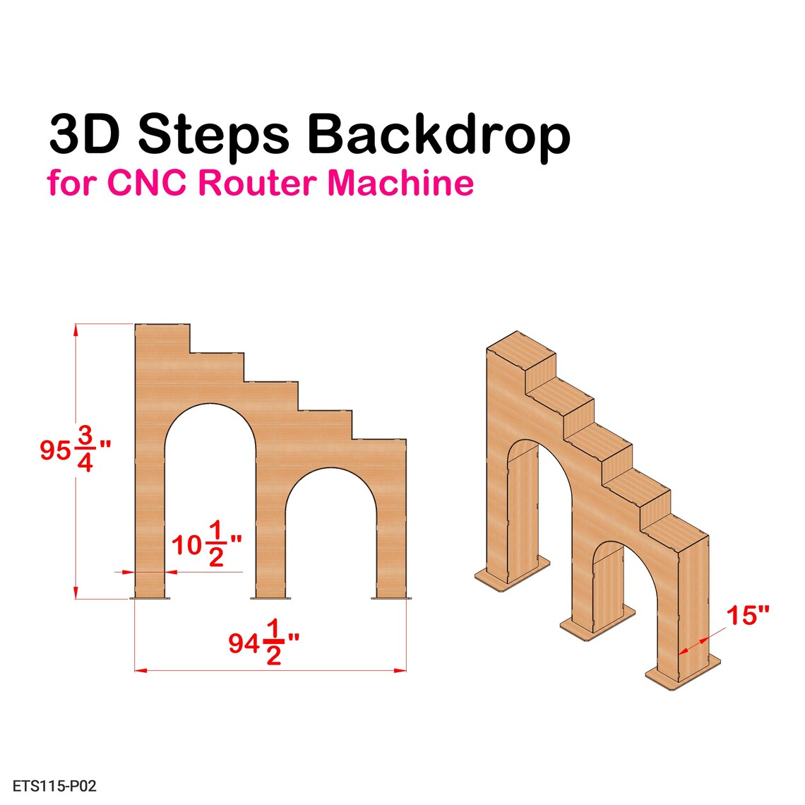 3D Steps Backdrop DXF Plans for CNC Router DIY Party Decor Perfect for ...