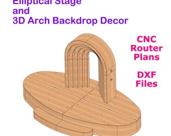 Elliptical Stage and 3D Square Top Arch Decor for Party Rental, CNC ...
