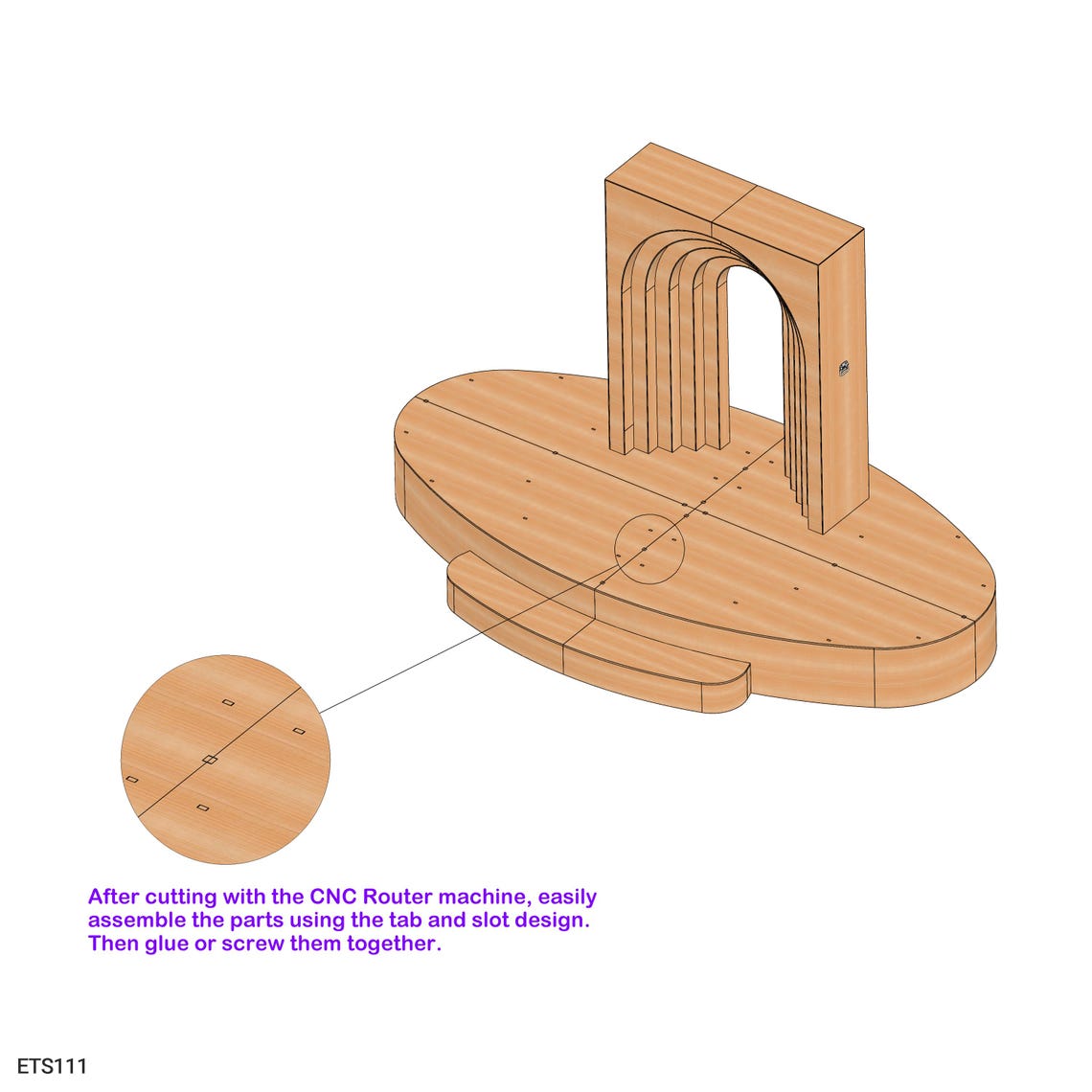 Elliptical Stage and 3D Square Top Arch Decor for Party Rental, CNC ...