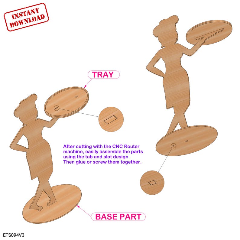 Waiter and Butler Silhouettes CNC Router Cutting Plans: Elegant ...