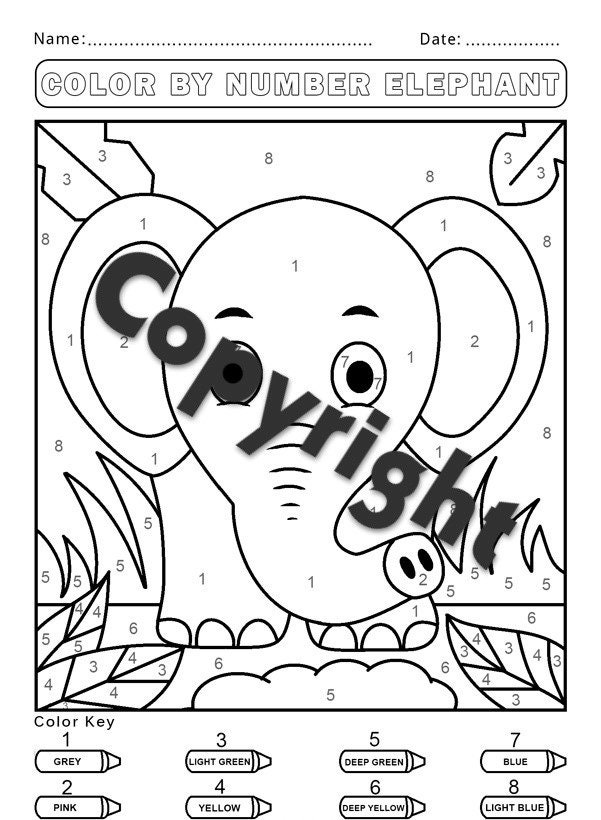 Colour by Numbers for Kids 5 Pack - Etsy