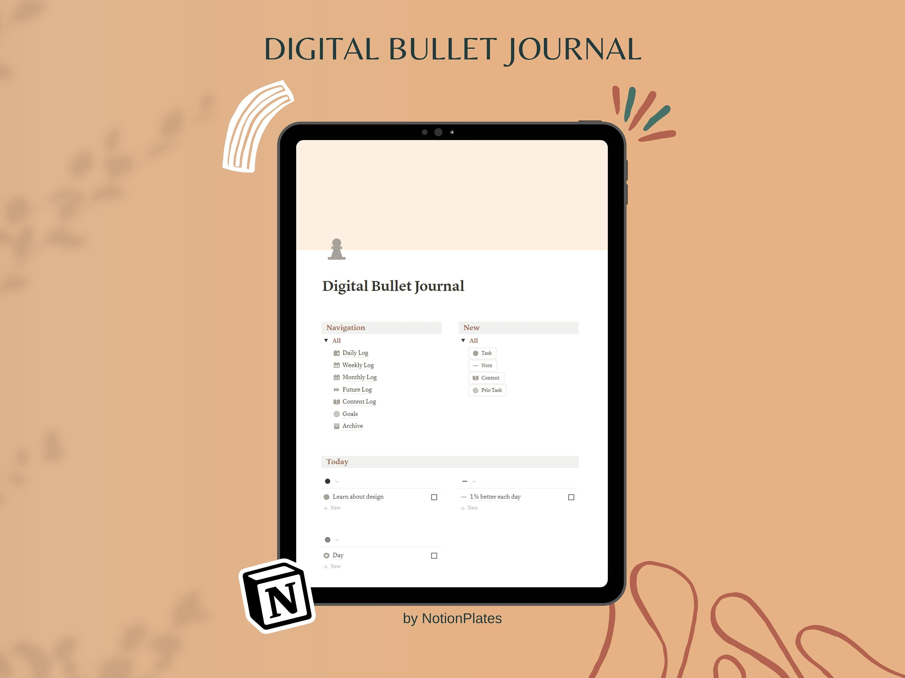 Notion Template, Digital Bullet Journal, All in One Life Planner, Daily ...