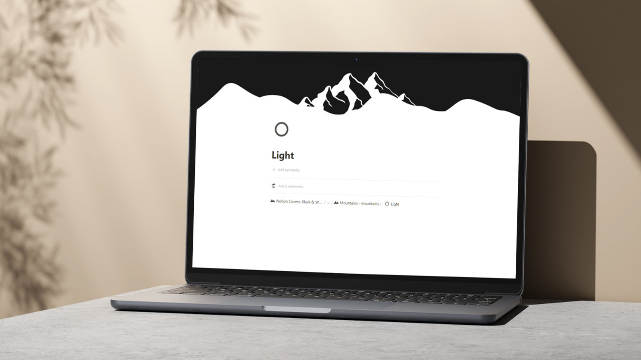 Notion Covers: Monochrome Style, Black & White Page Aesthetic, and ...