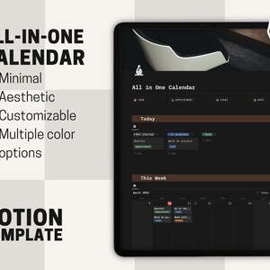 Minimal Digital Calendar - Notion Template - Aesthetic Style - All in ...