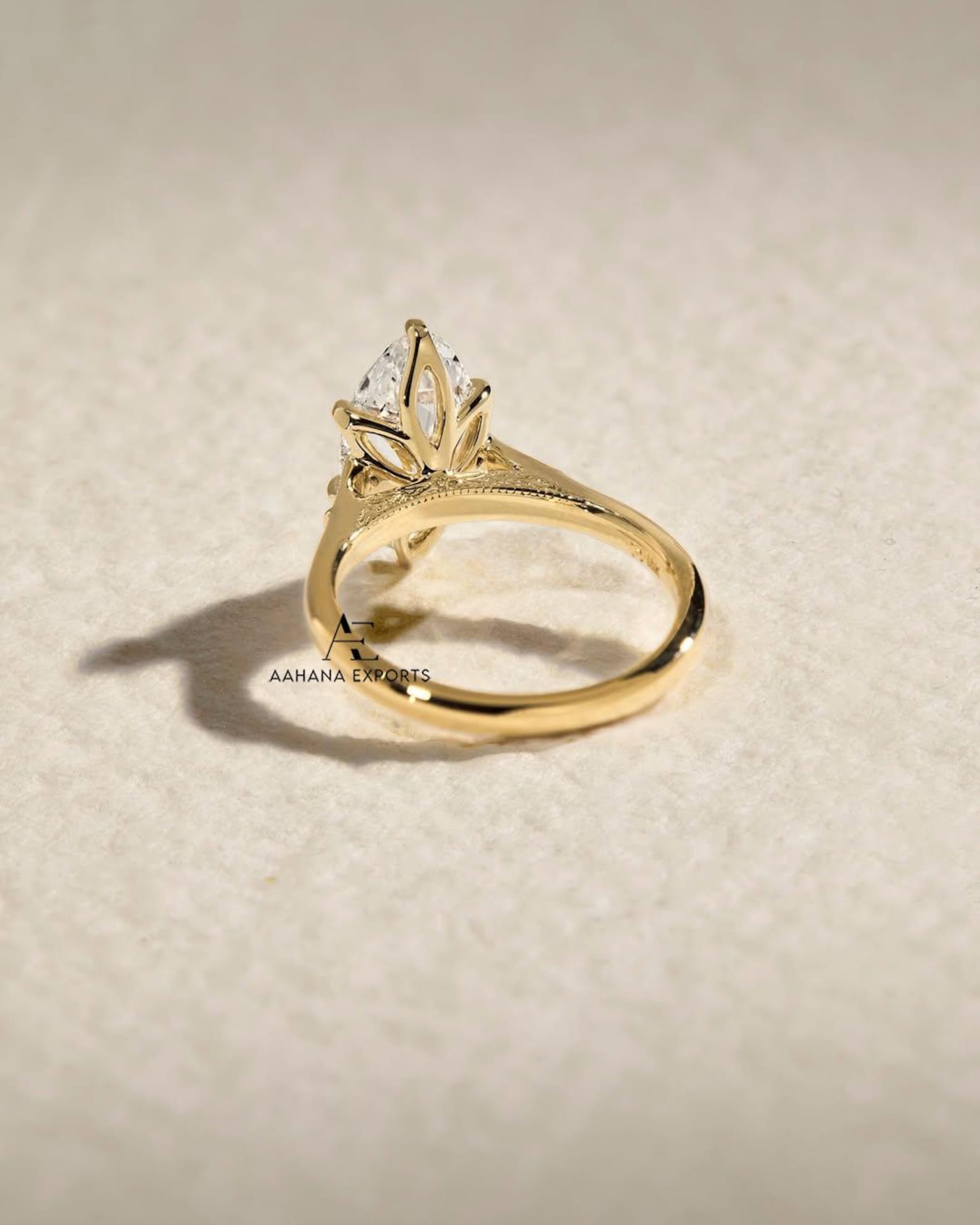 2.00 CT Tulip Set Marquise Cut Lab-grown Engagement Ring, Cathedral ...