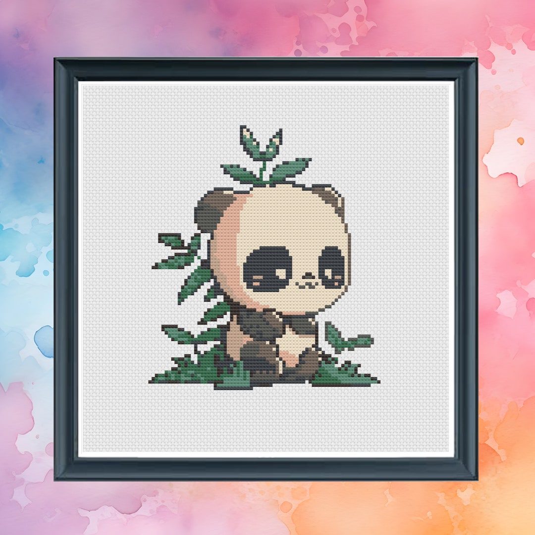 Panda Cross Stitch Pattern Counted Cross Stitch Instant Download PDF ...