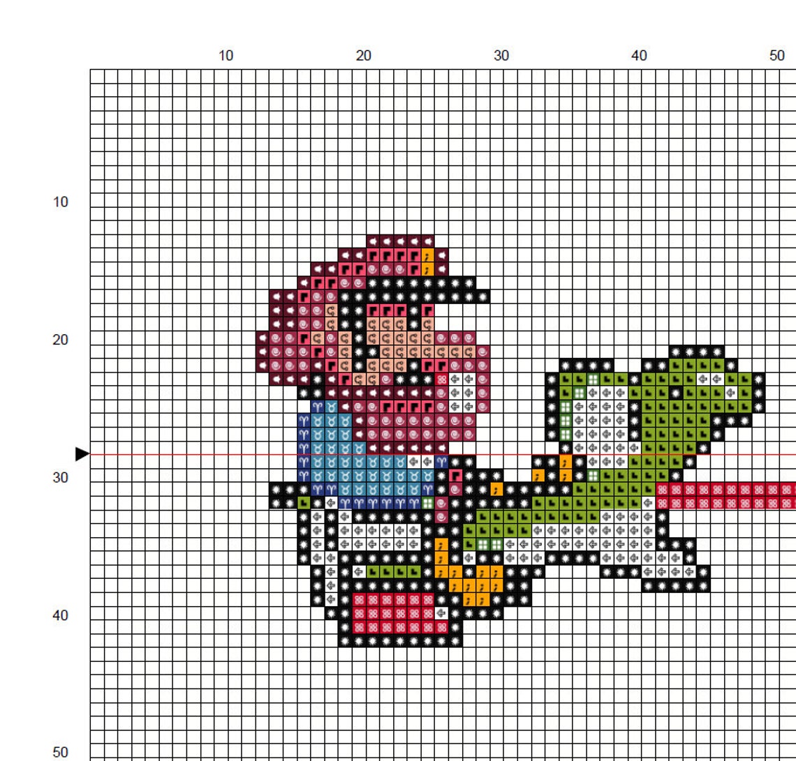 Super Mario World - Yoshi - Cross Stitch Pattern - Counted Cross Stitch ...