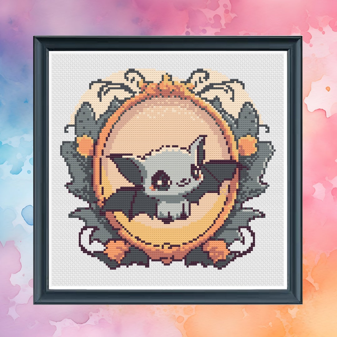 Little Batty - Bat - Cross Stitch Pattern - Counted Cross Stitch ...