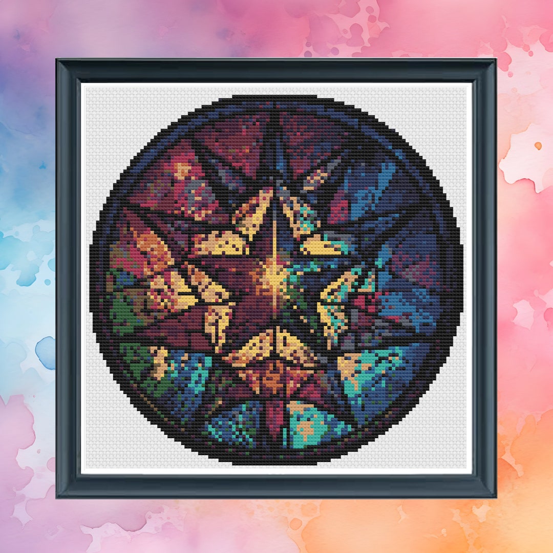 Stained Glass Star - Shine - Cross Stitch Pattern - Counted Cross ...