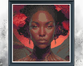 Full Coverage Counted Cross Stitch Pattern Wild Goddess Woman Art Instant Download PDF Pattern ...