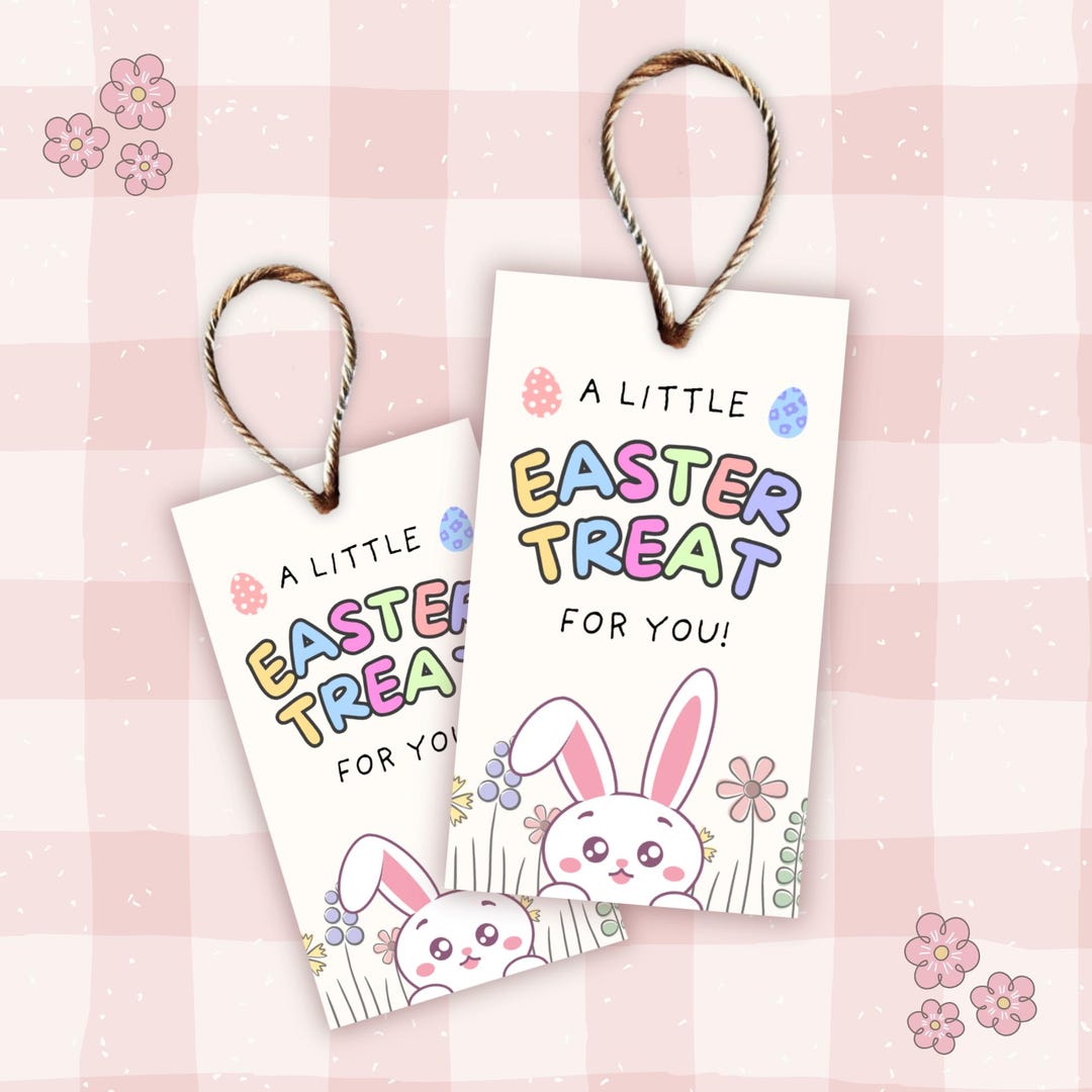 Printable Easter Gift Tag | Bunny Basket Label | Treat Bag Tags ...