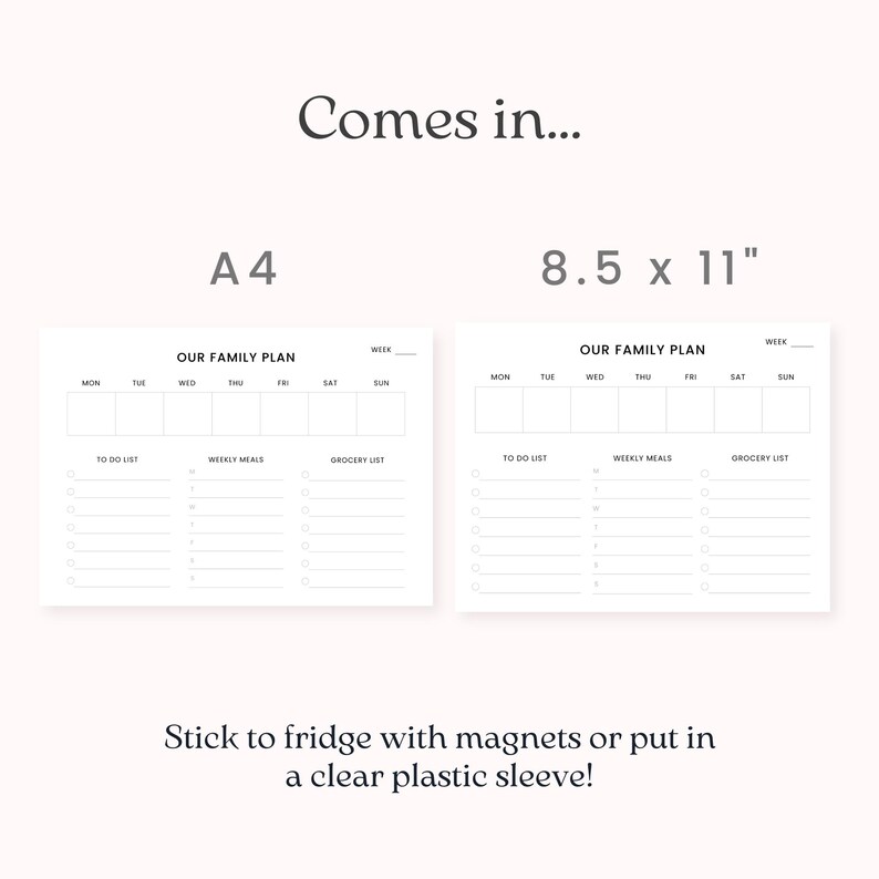 Printable Weekly Family Planner | Family Command Center | Weekly Chore ...