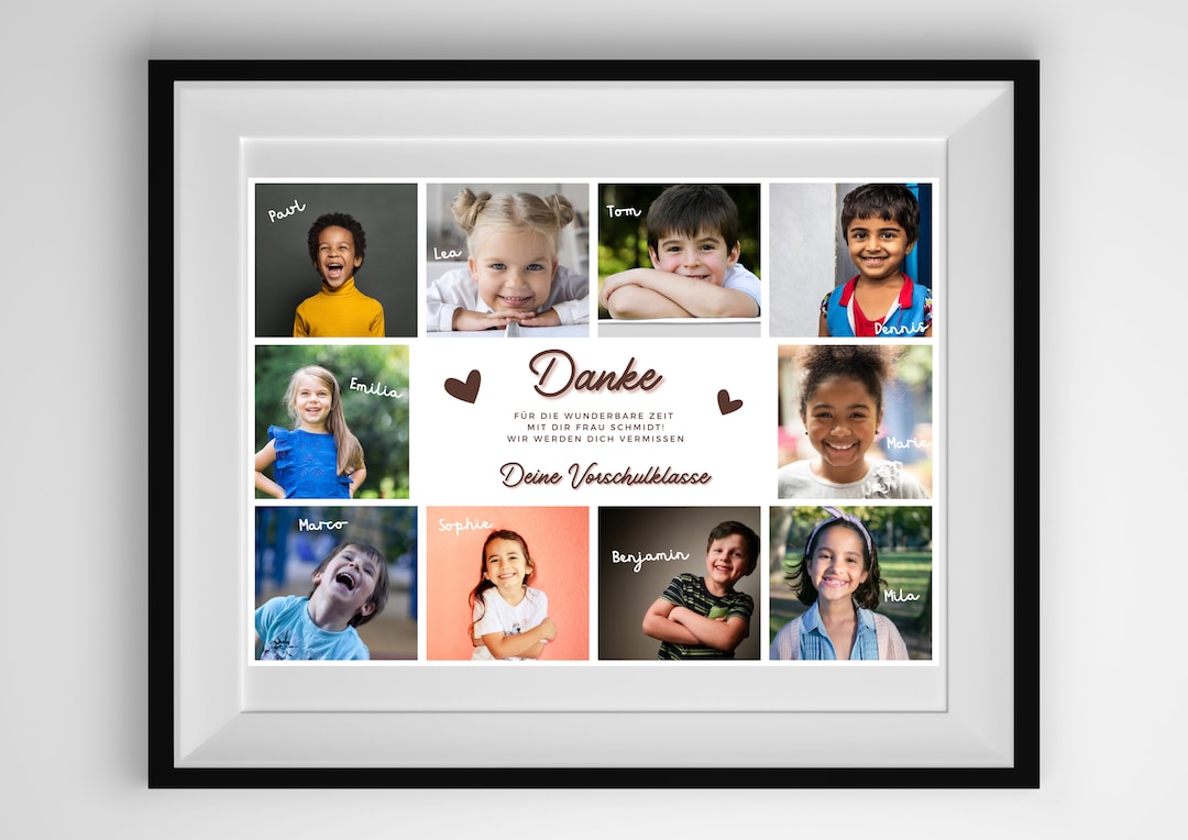 Photo Collage Poster THANK YOU for Leaving Preschool. PERSONALIZED Max ...