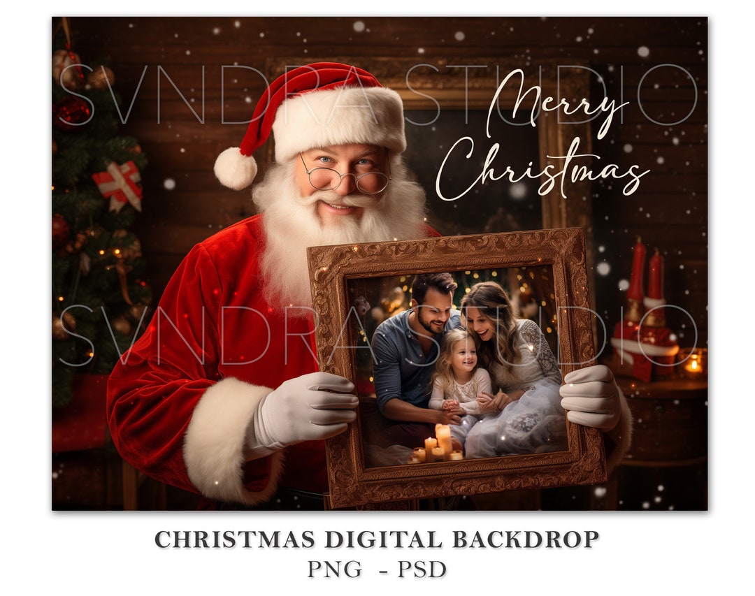 Christmas Santa Digital Backdrop Christmas Digital Background - Etsy UK