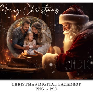 Christmas Digital Backdrop, Christmas Santa Digital Background ...