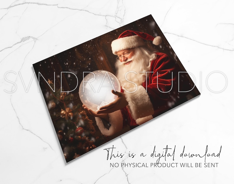 Christmas Santa Digital Backdrop, Christmas Digital Background ...
