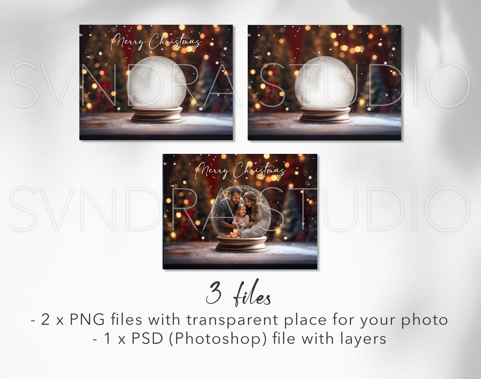 Christmas Snow Globe Digital Backdrop, Christmas Digital Background ...
