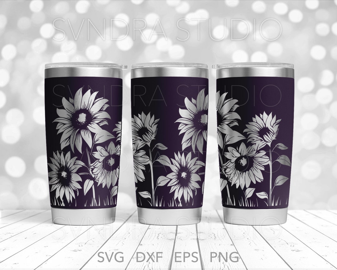 Sunflowers Laser Engraved SVG, Sunflower 20oz Quencher Tumbler Wrap ...