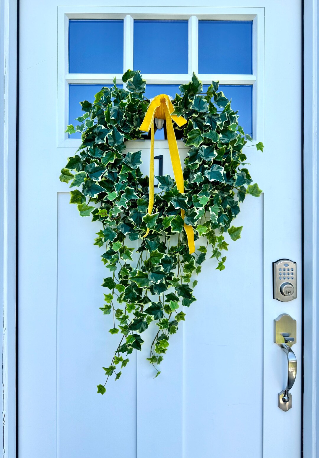 Real Touch Variegated Ivy Wreath: Outdoor Front Door Decor - Etsy