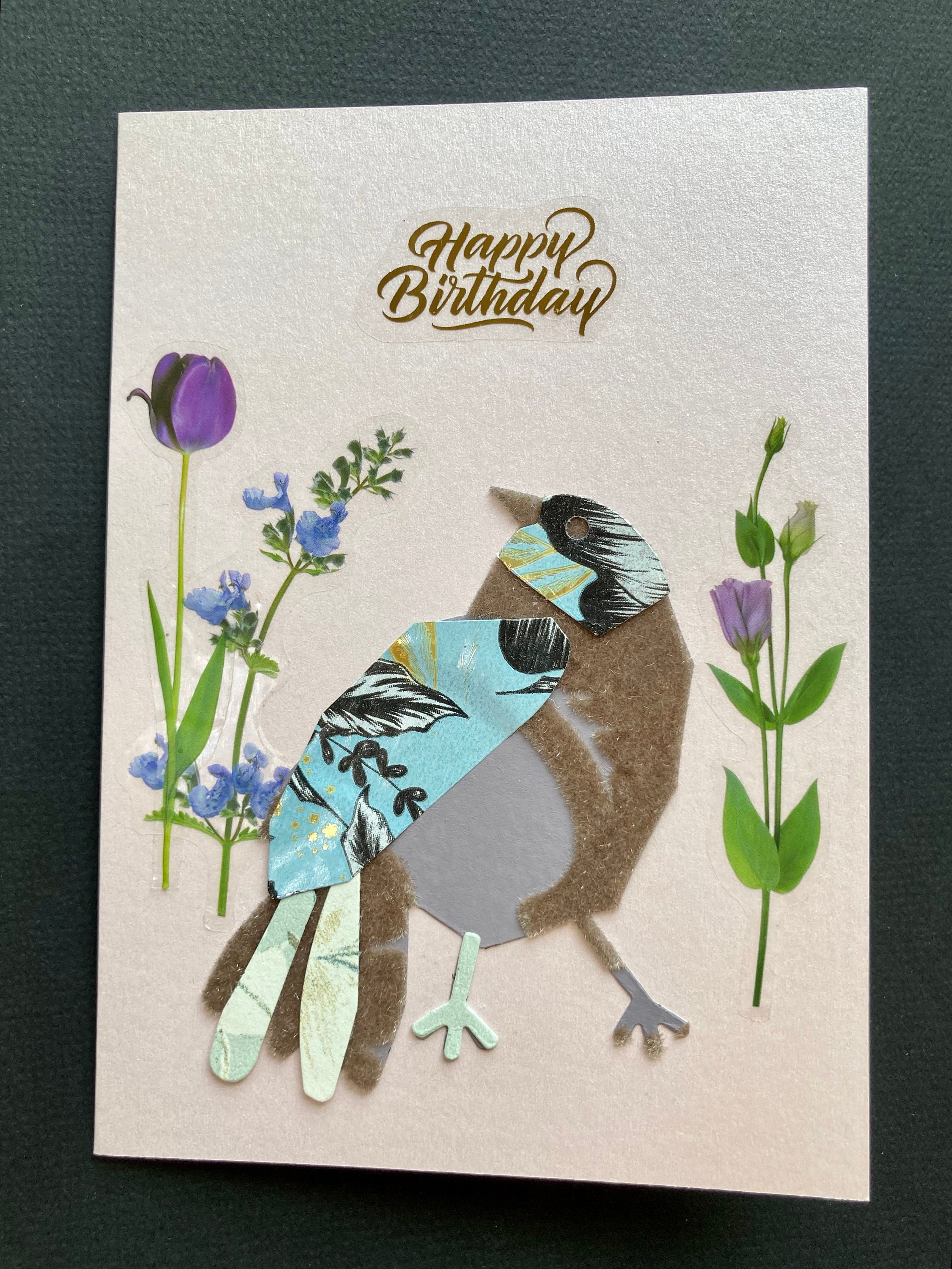 Happy Birthday With Birds & Flowers 4x6 - Etsy