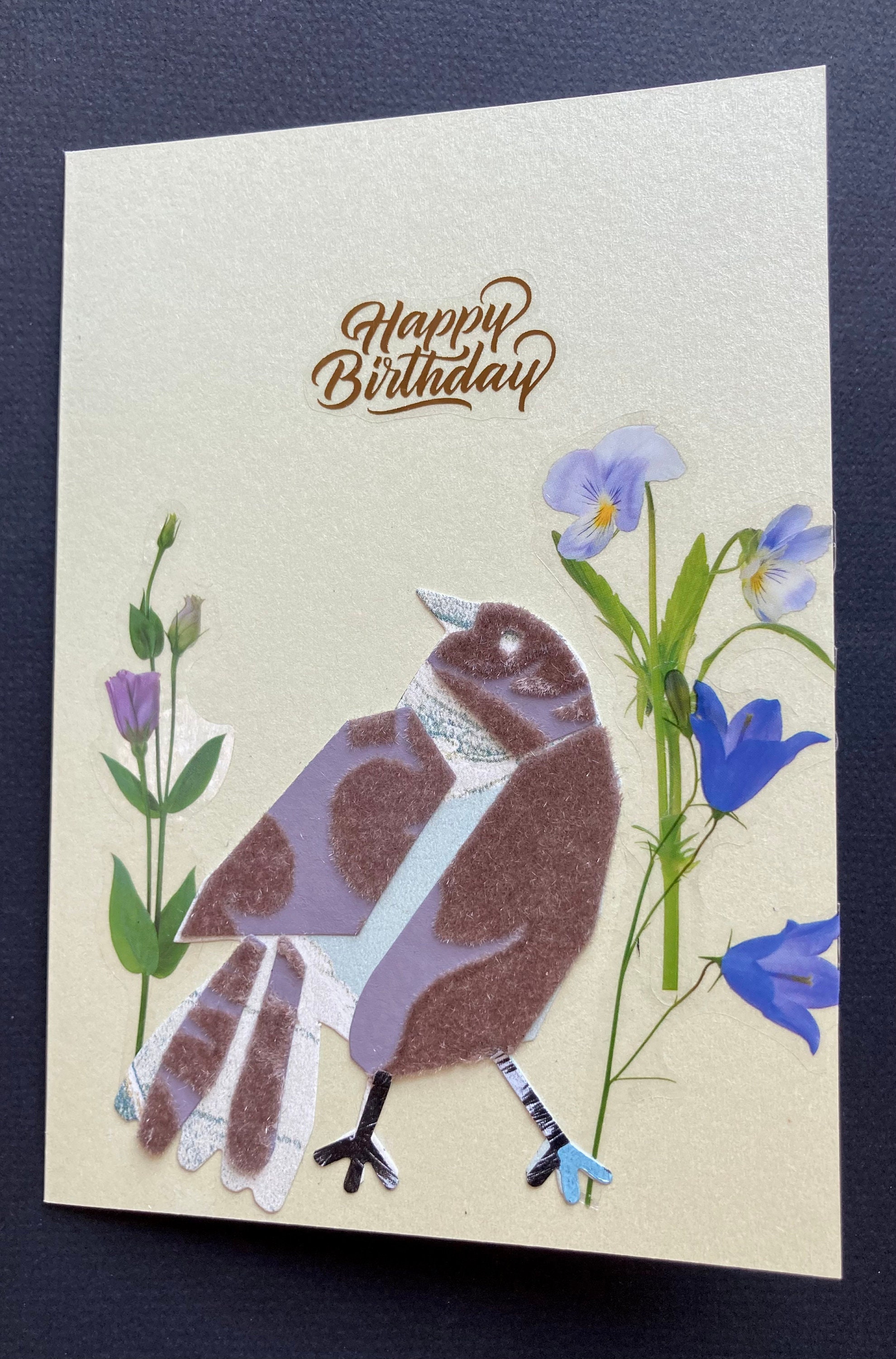 Happy Birthday With Birds & Flowers 4x6 - Etsy