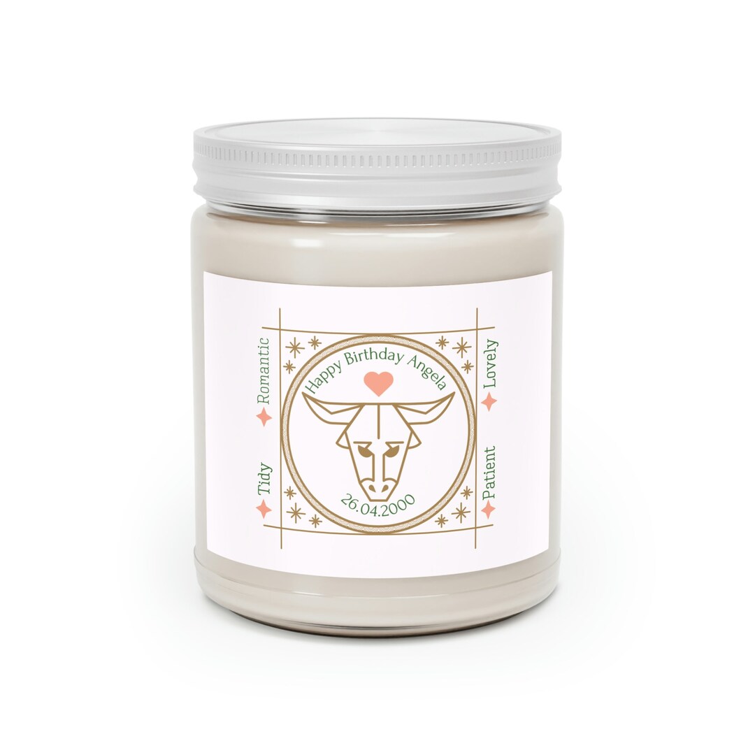 Personalized Birthdate Candle Zodiac Taurus Candle Tidy - Etsy