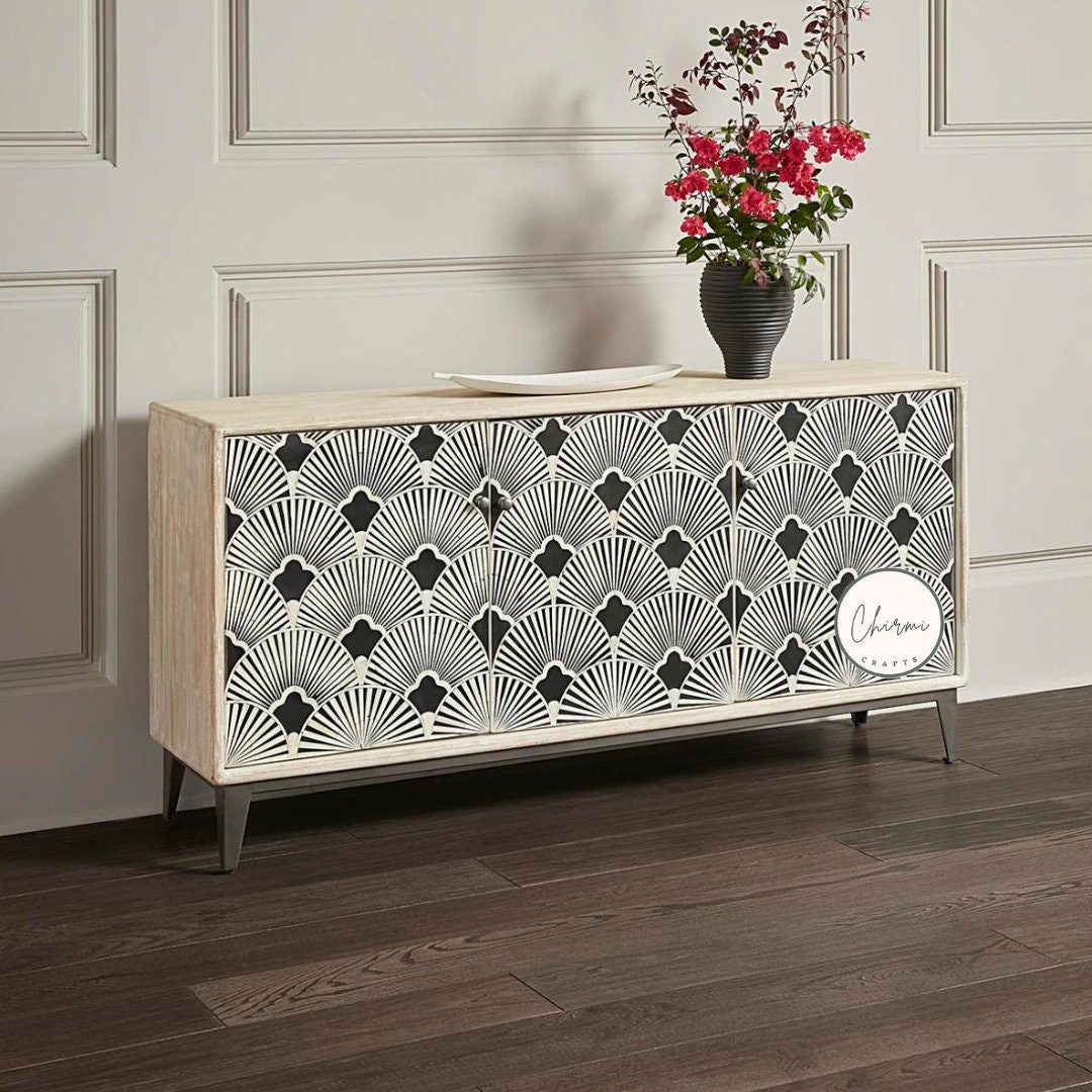 Bone Inlay Media Console, Bone Inlay Dresser, Bone Inlay Dresser With ...