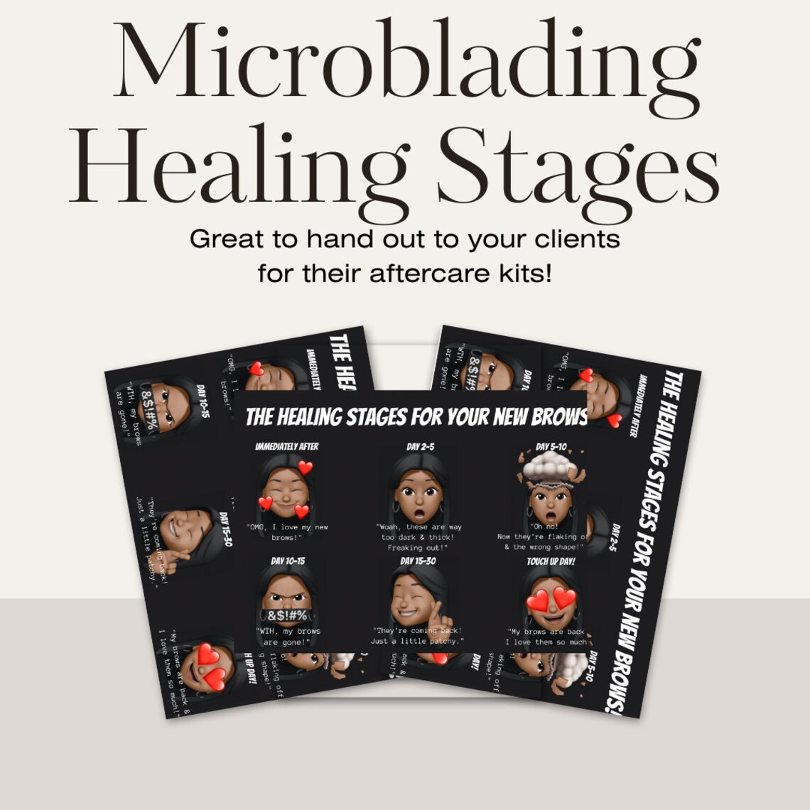 Microblading Healing Stages Template Ombre Powder Brow - Etsy
